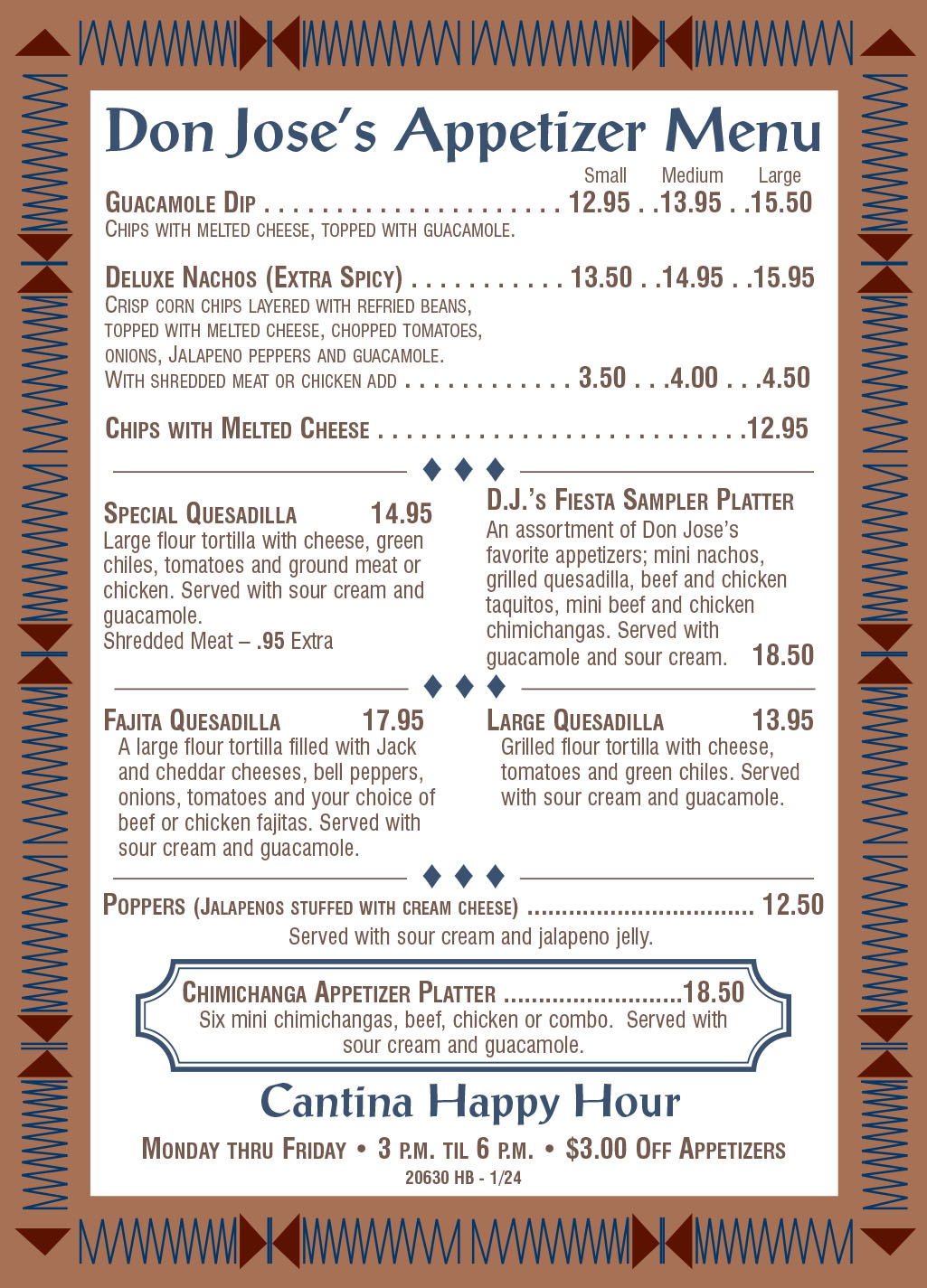 Don Jose Mexican Restaurant Huntington Beach menu