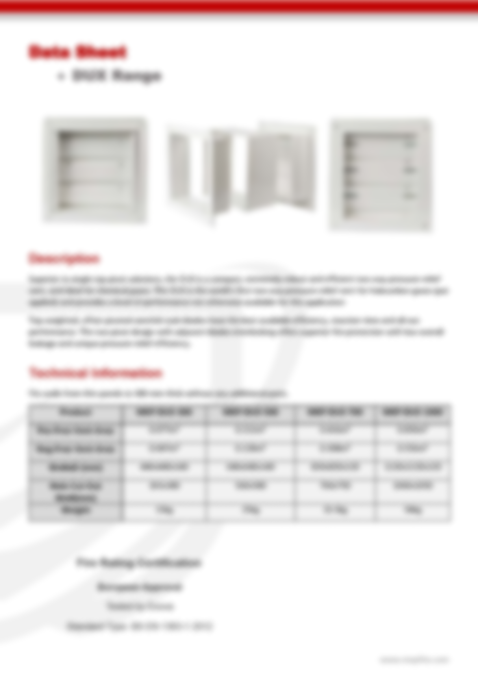 Fire Suppression Data Sheets | MEP Fire