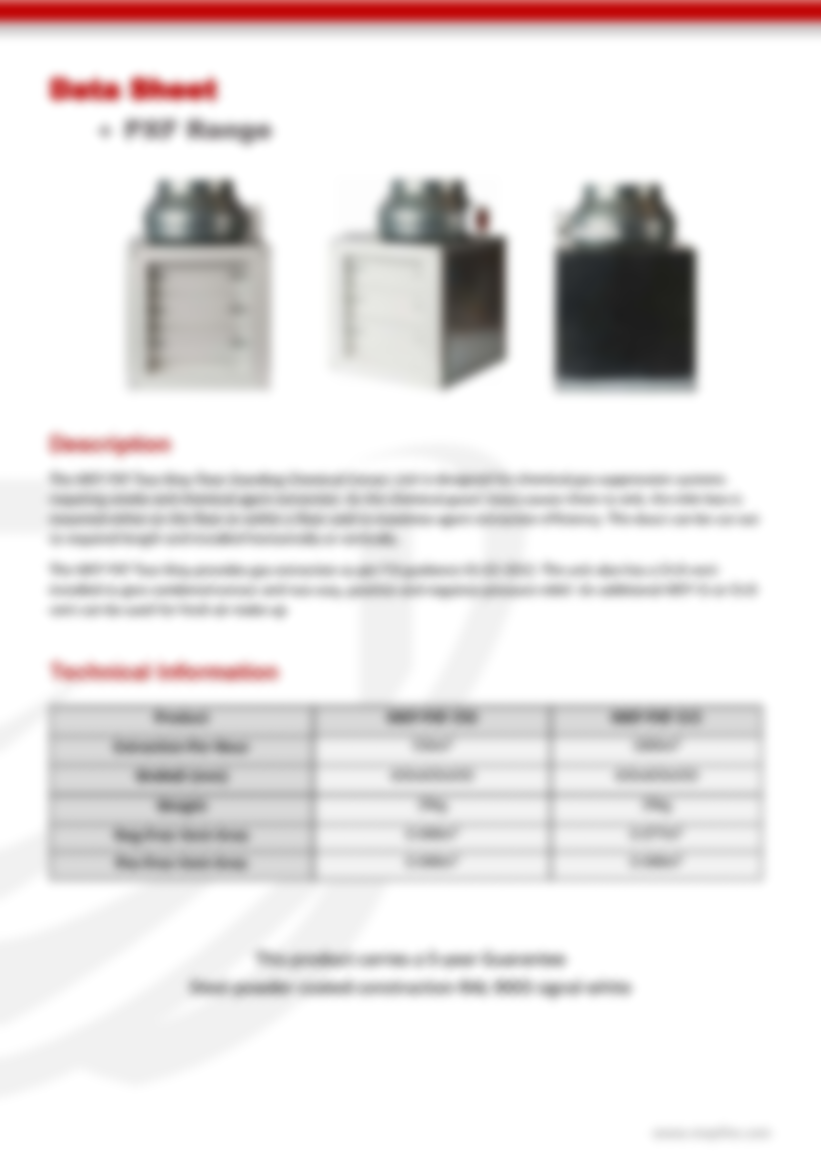 Fire Suppression Data Sheets | MEP Fire