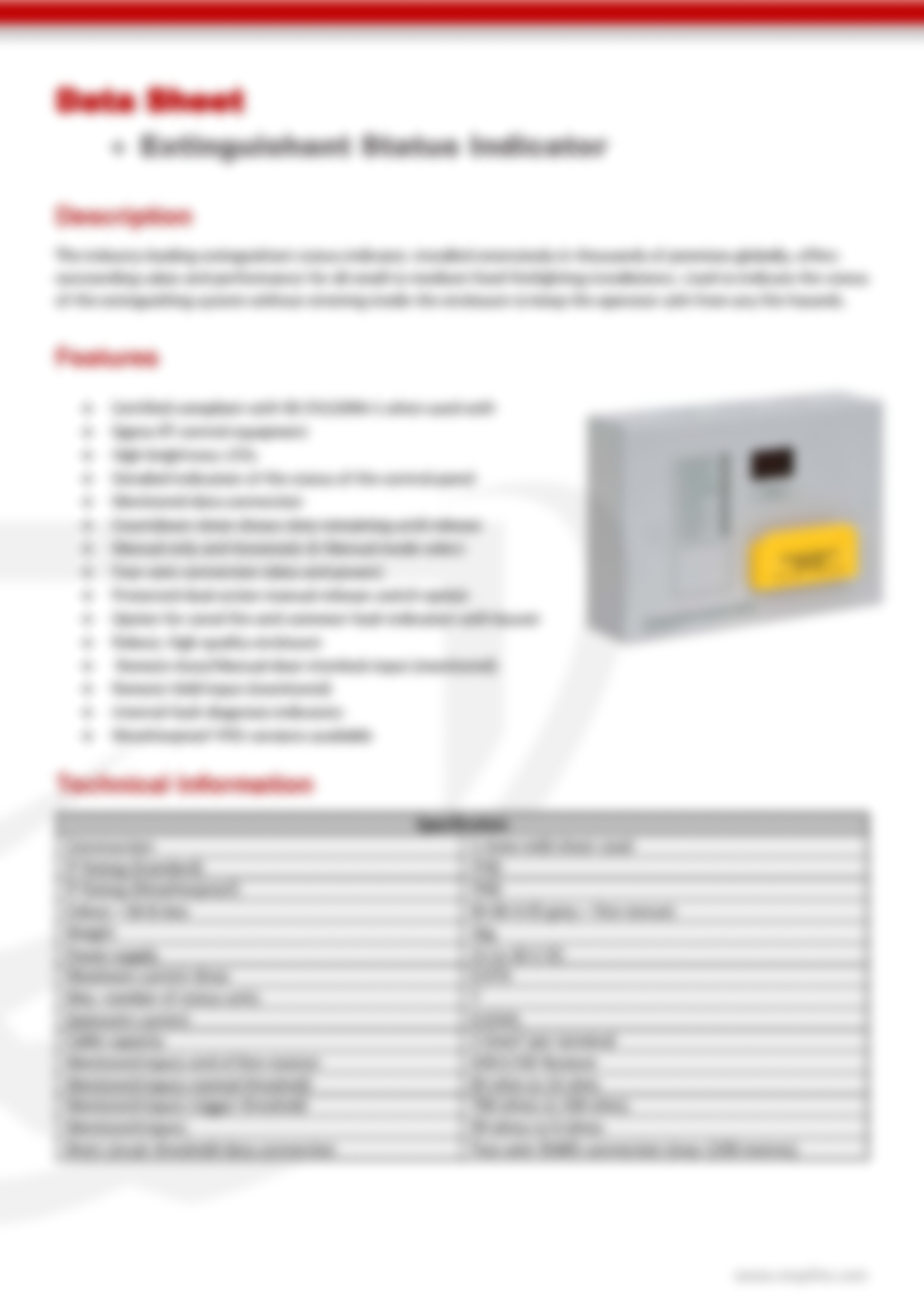 Fire Suppression Data Sheets | MEP Fire