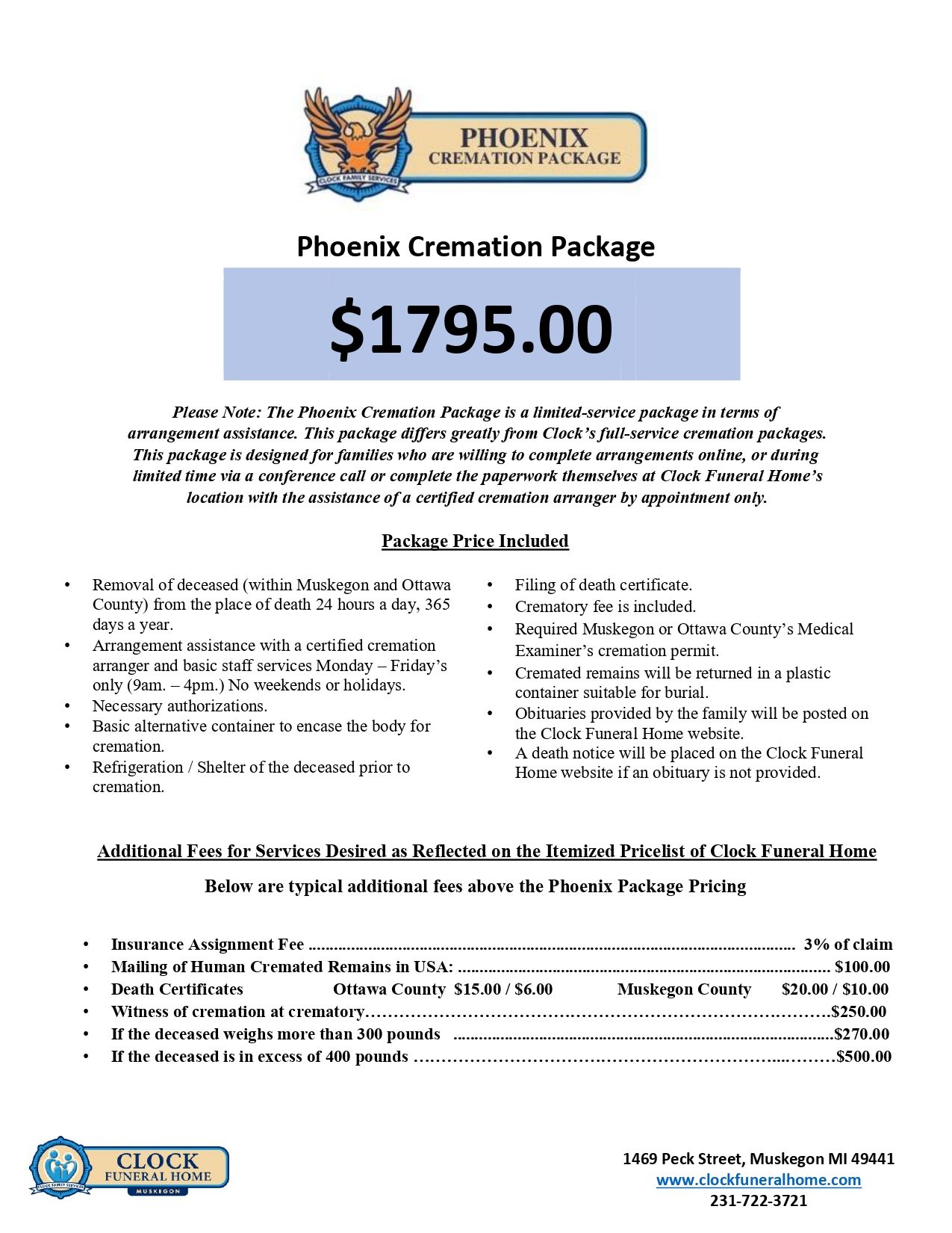 Phoenix Cremation Package | Clock Funeral Home