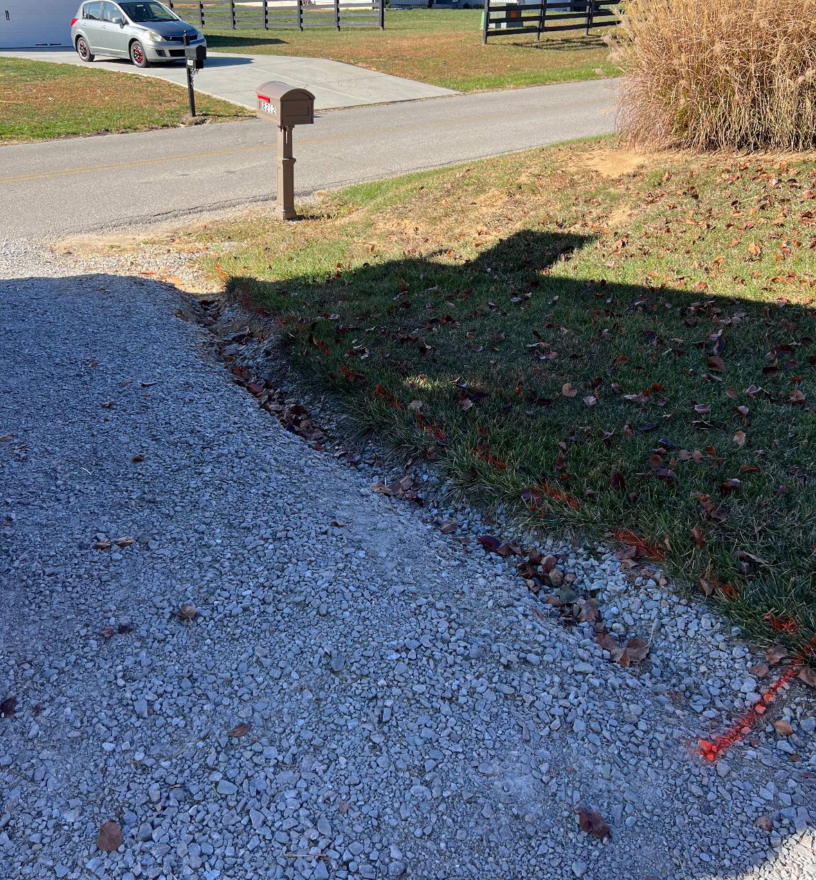 Fabric and rip rap installed to prevent erosion in the future ...