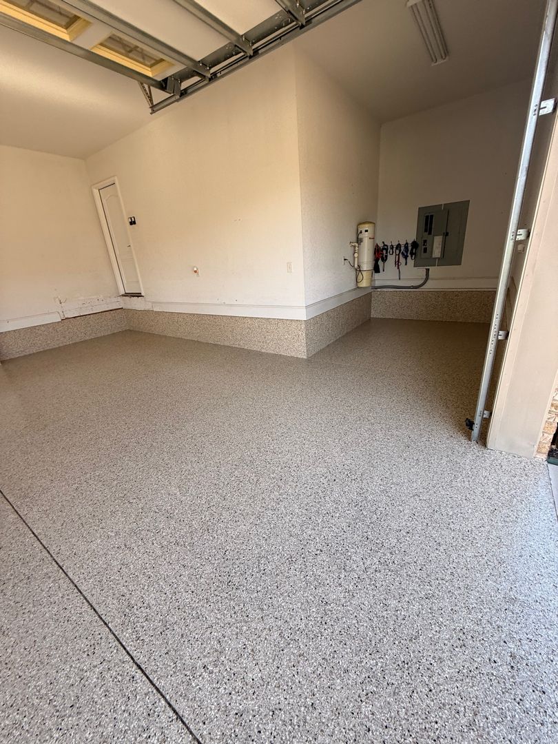 Epoxy Garage Floors in Salisbury, NC | 2,200 SF Shoreline Flake
