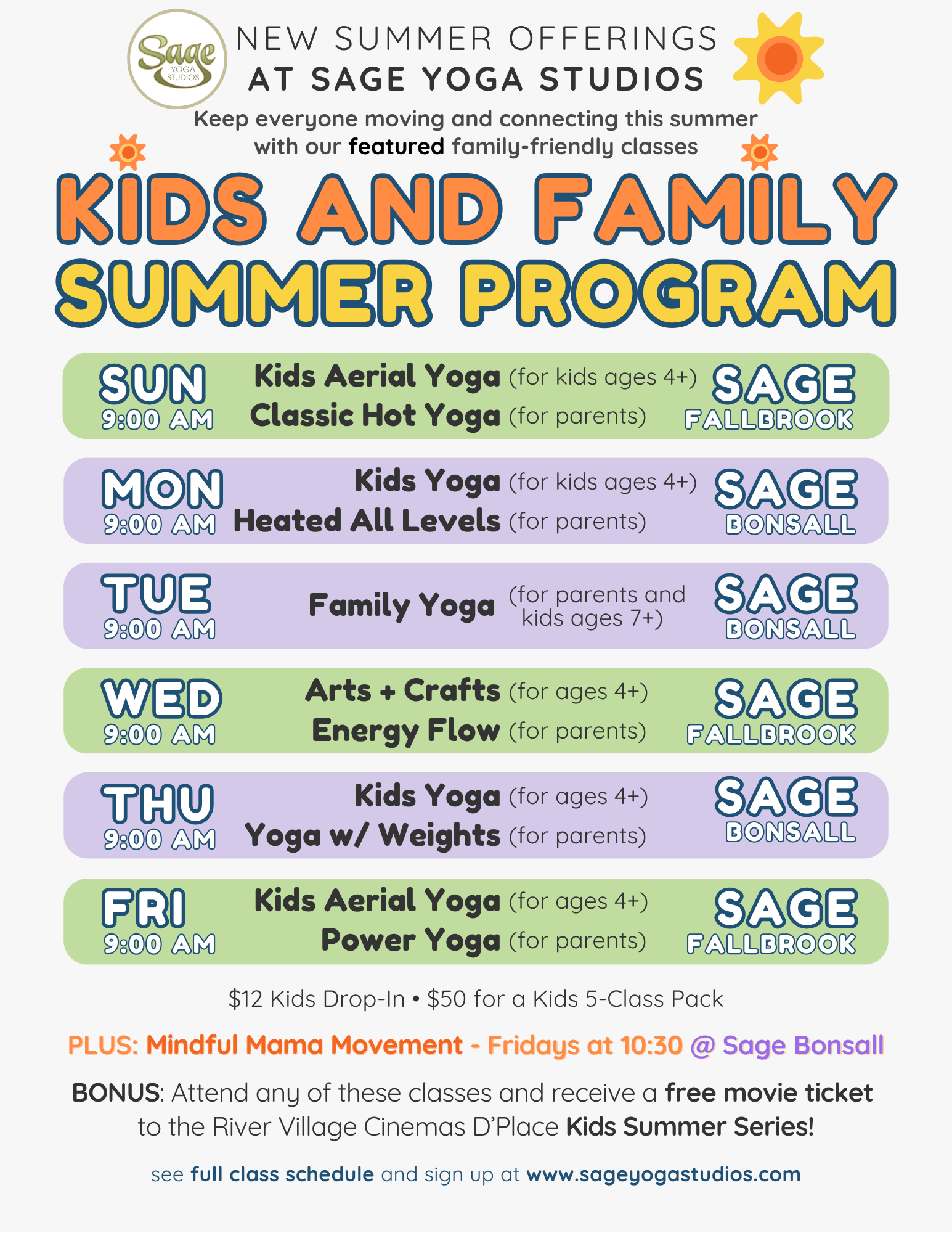 Sage Yoga Studios | Classes | Fallbrook & Bonsall, CA