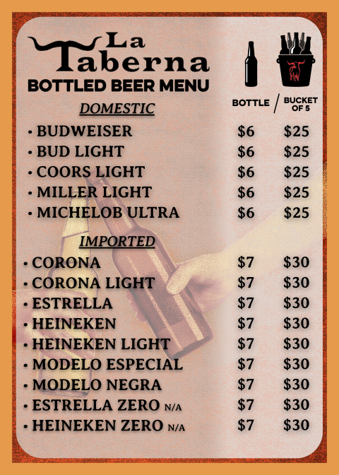 Menu | La Taberna | Steaks & Tapas Bar | Dupont NJ