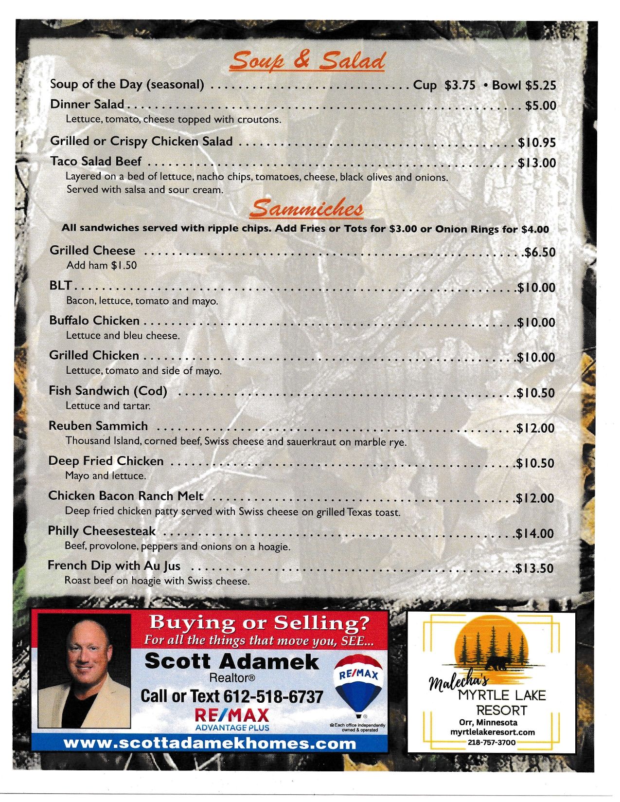 Local Food Menu | Veseli, MN | Brewster’s Bar & Grill