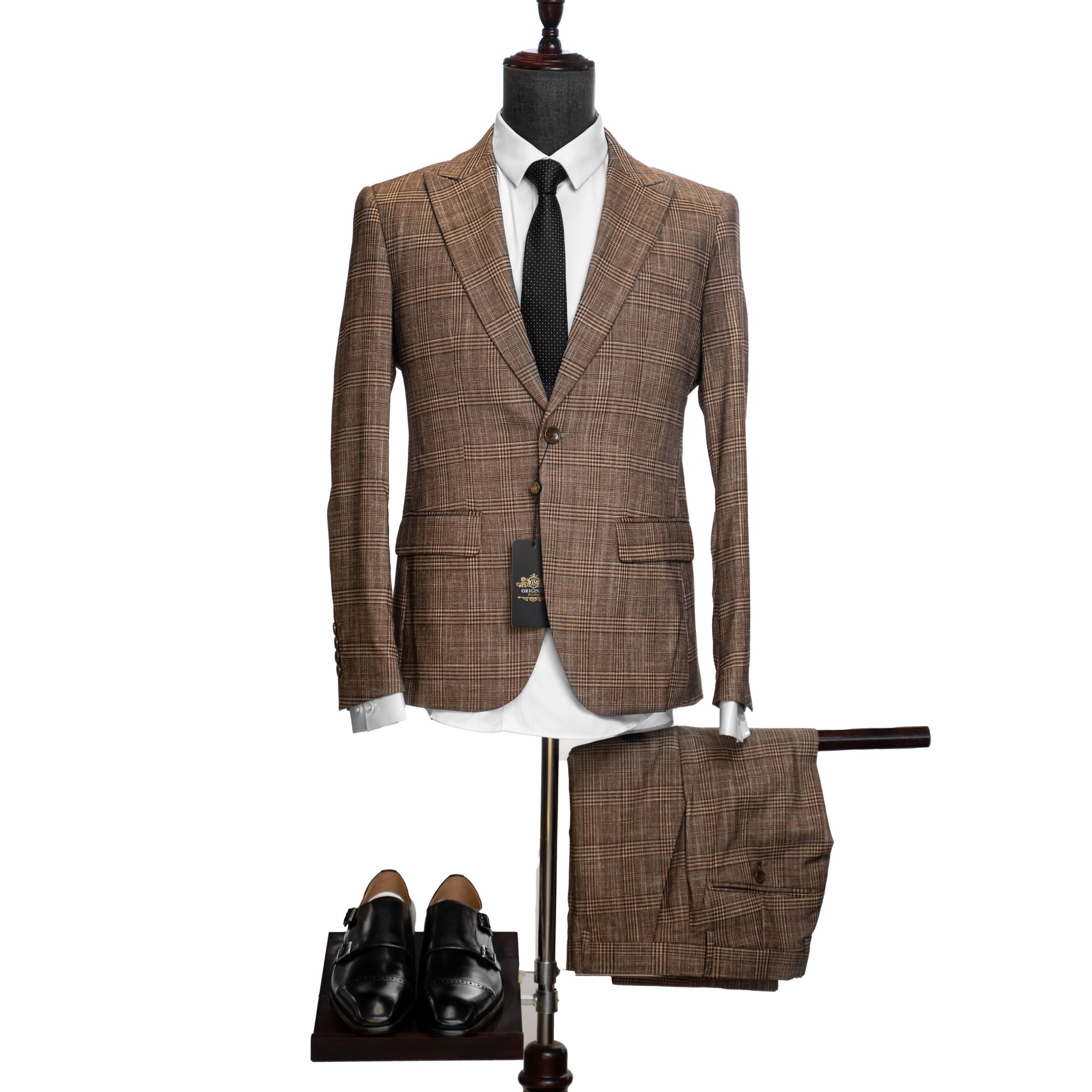 Plaid three-piece suit