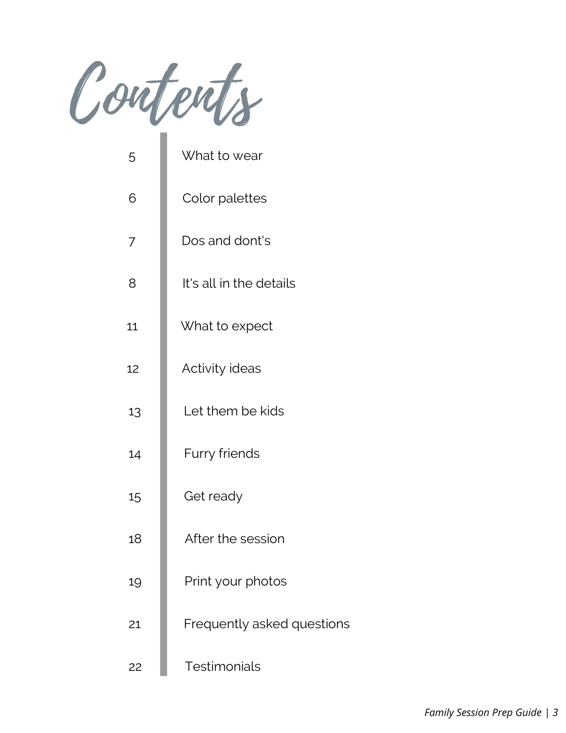 FAMILY PORTRAITS PREPARATION GUIDE