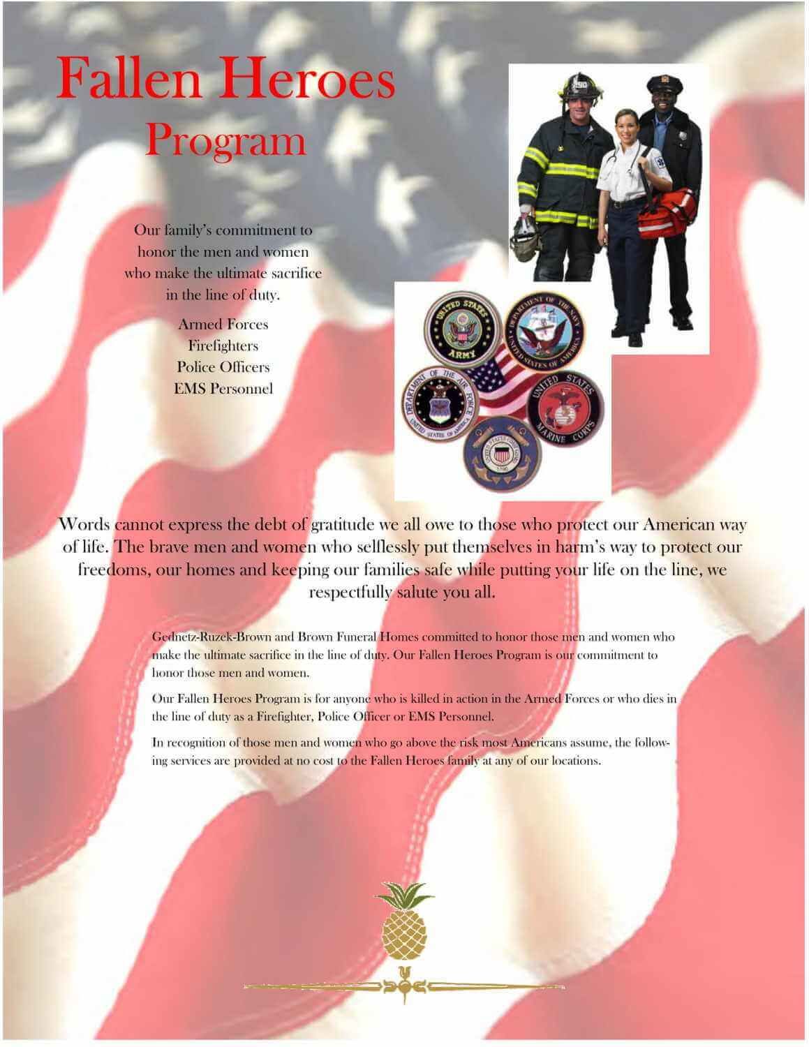 Fallen Heroes Program | Brown Funeral Home & Cremation Service
