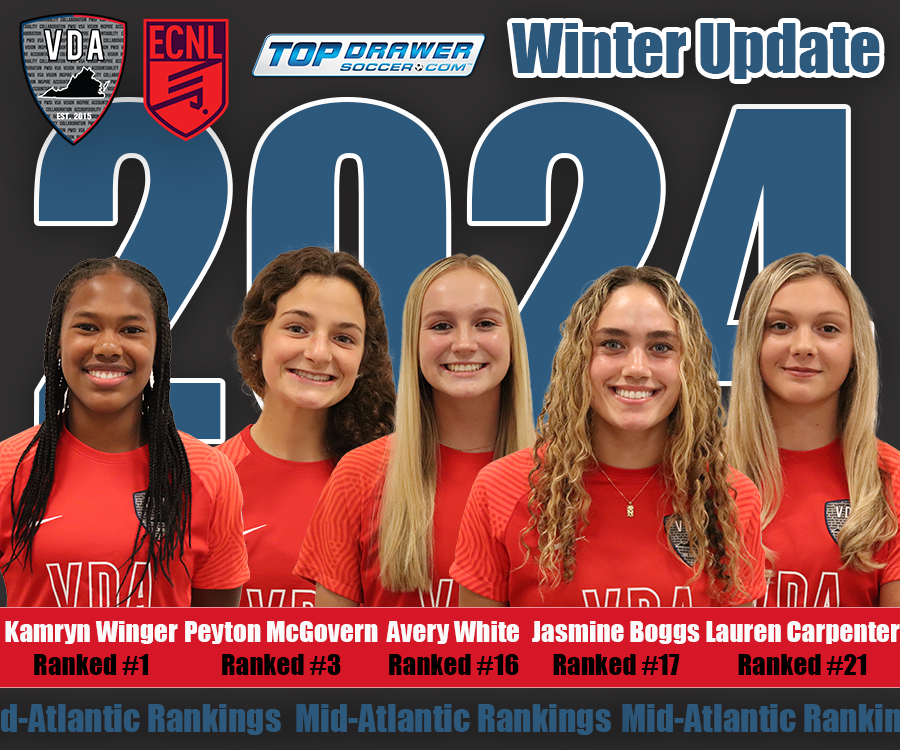 14 Girls Named in Top Drawer Soccer Mid-Atlantic Rankings