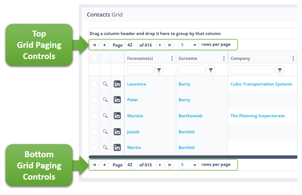 Top and Bottom Grid Paging