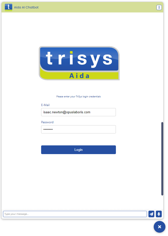 Login Screens | TriSys Business Software