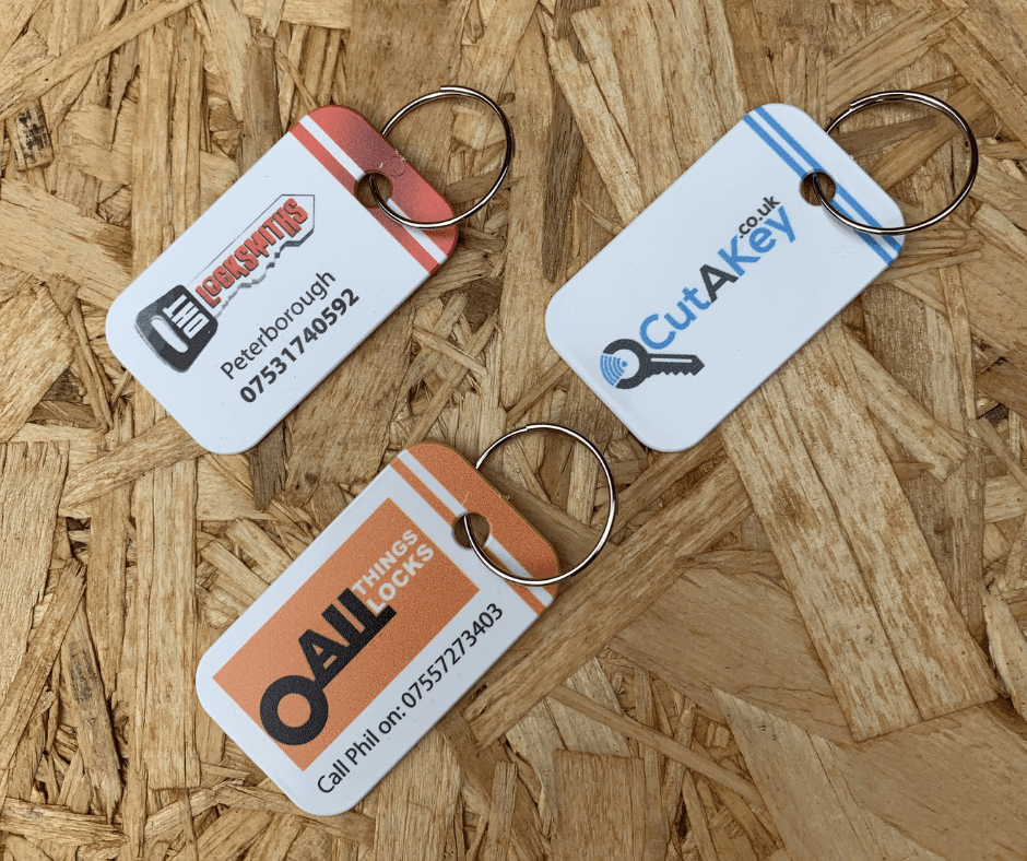 We have lots of examples of the keyrings we have printed