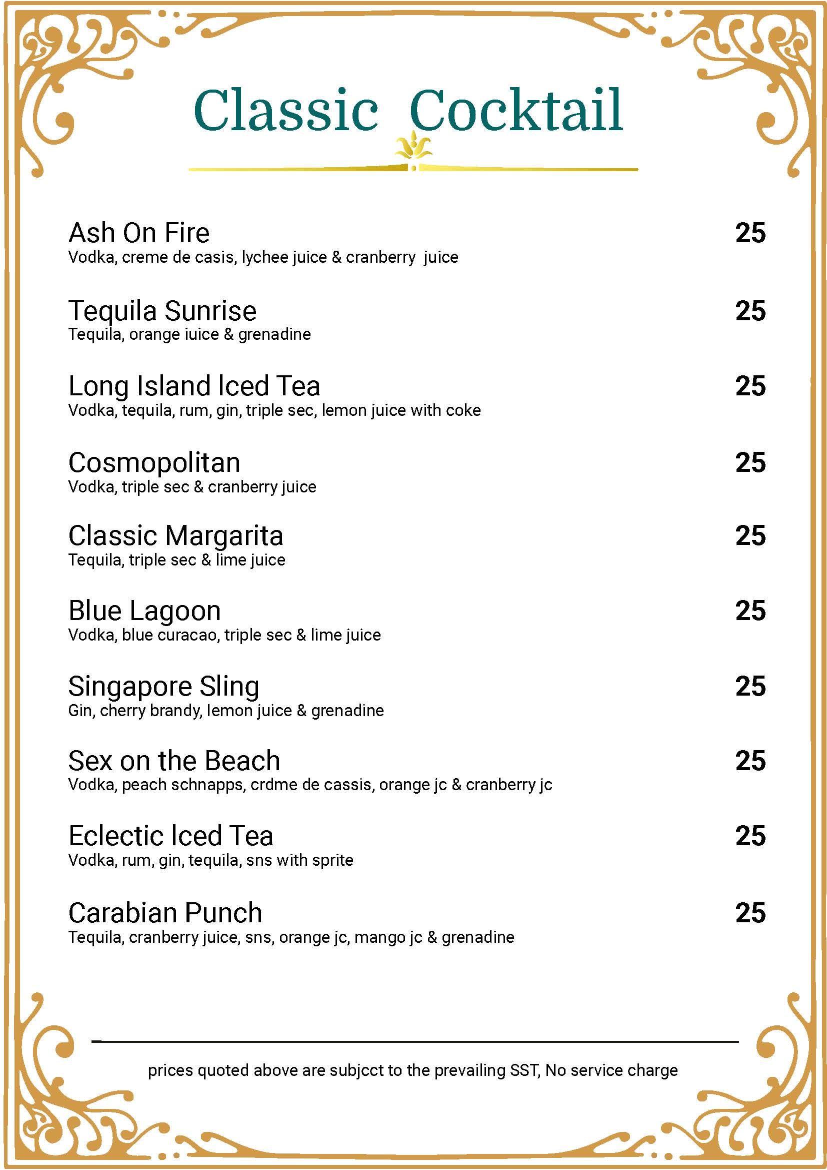 CHULIA COURT MENU - GASTRO PUB WITH UNIQUE MIX OF ITALIAN AND MIDDLE ...