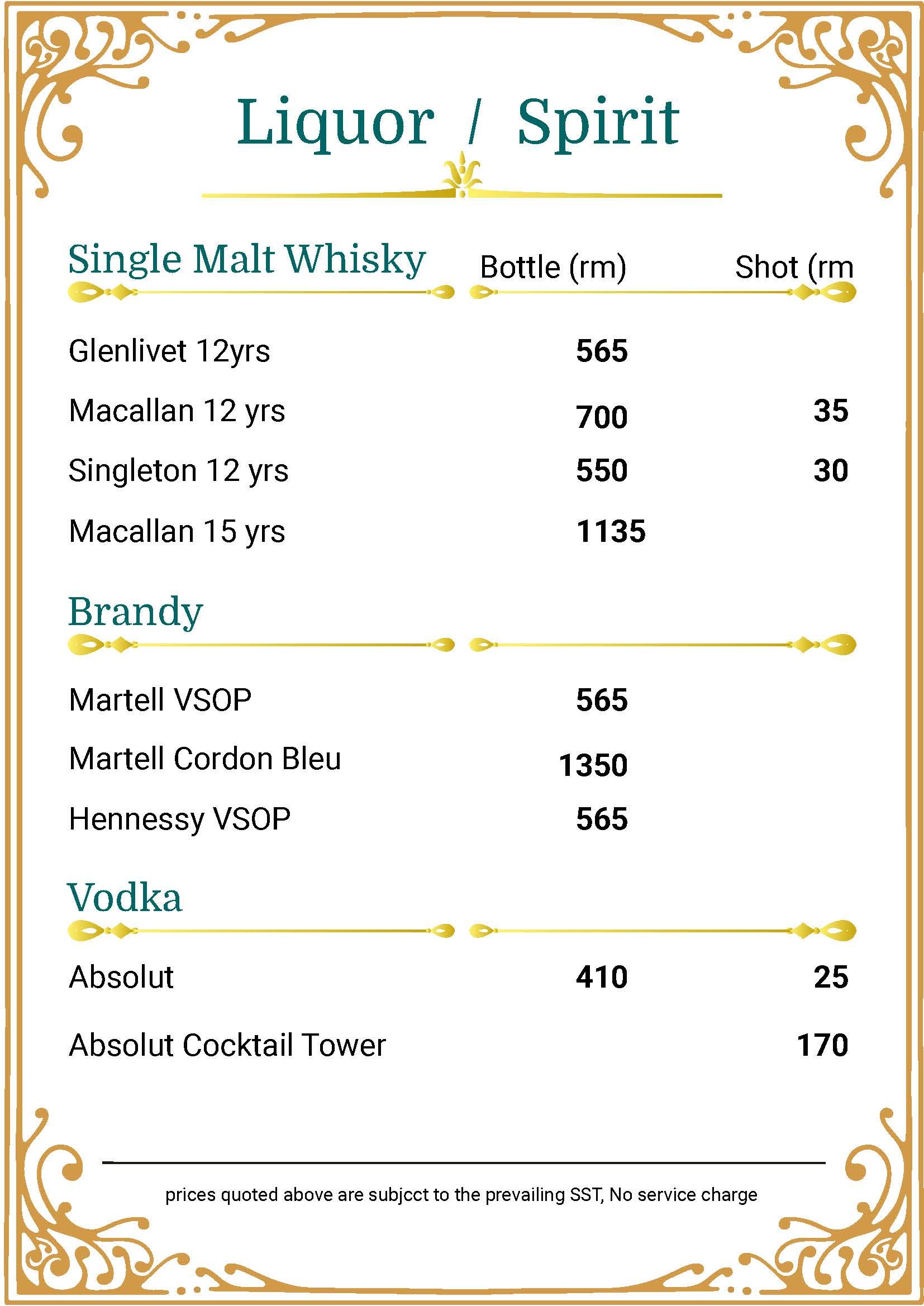 CHULIA COURT MENU - GASTRO PUB WITH UNIQUE MIX OF ITALIAN AND MIDDLE ...