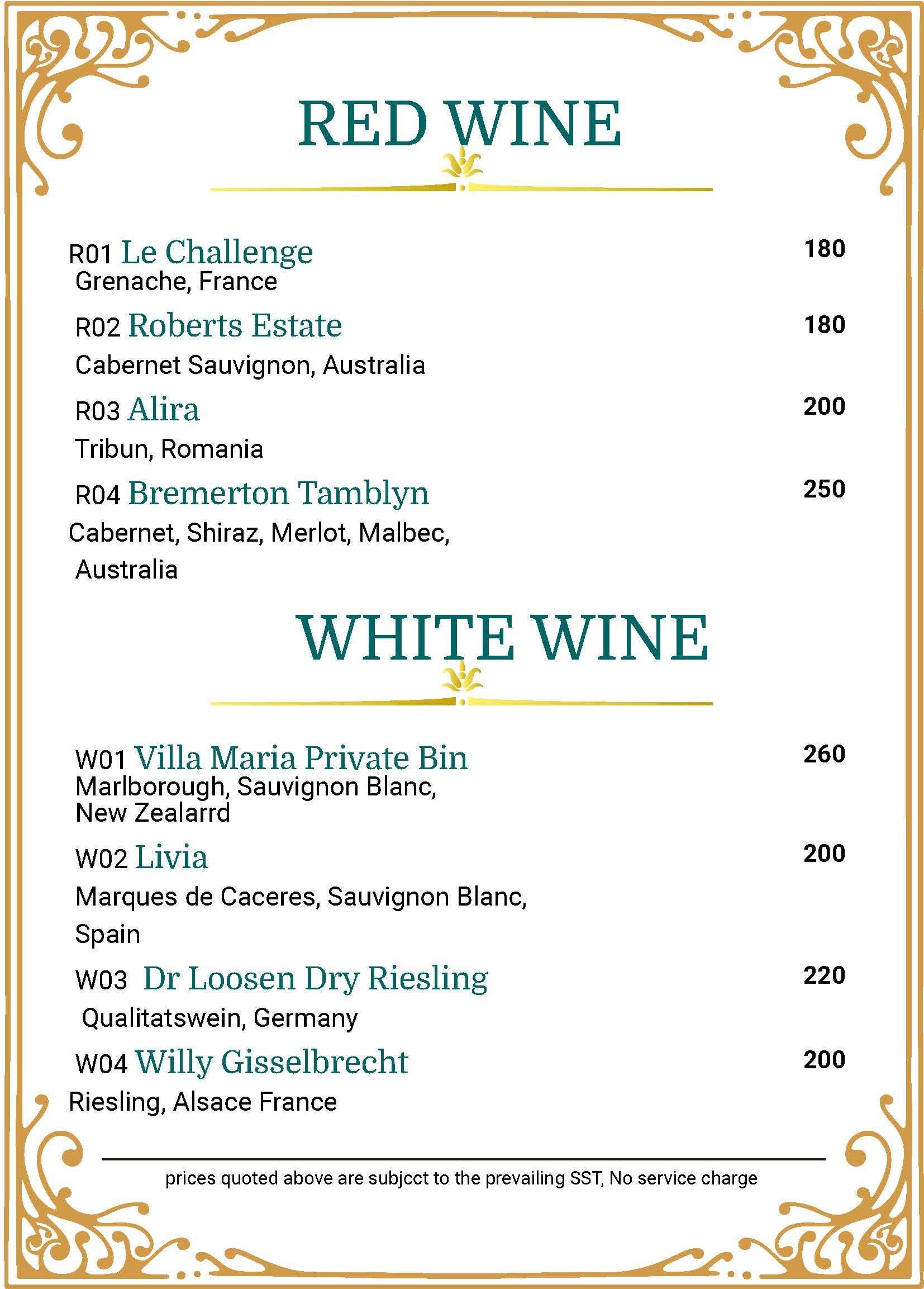 CHULIA COURT MENU - GASTRO PUB WITH UNIQUE MIX OF ITALIAN AND MIDDLE ...