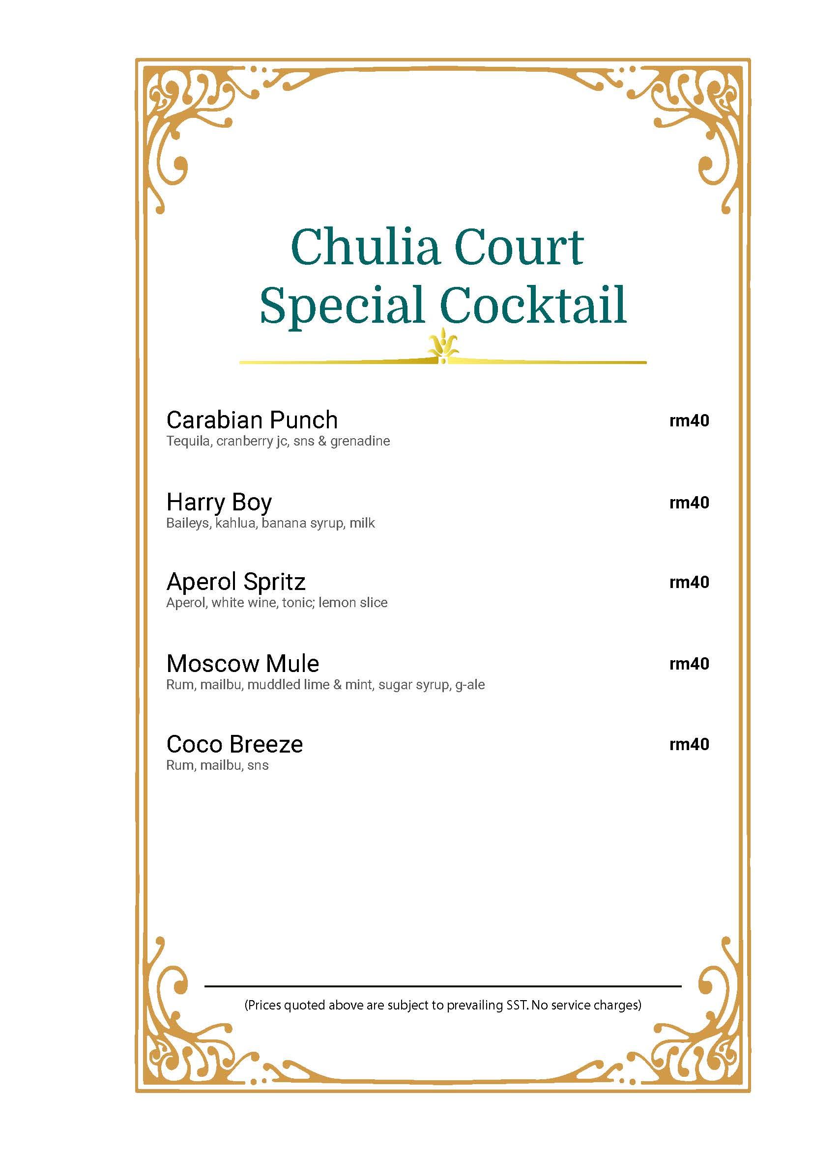 CHULIA COURT MENU - BEST NORTH INDIAN CUISINE IN GEORGE TOWN