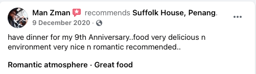 Suffolk House Restaurant Menus | Book Now 04-228 3930