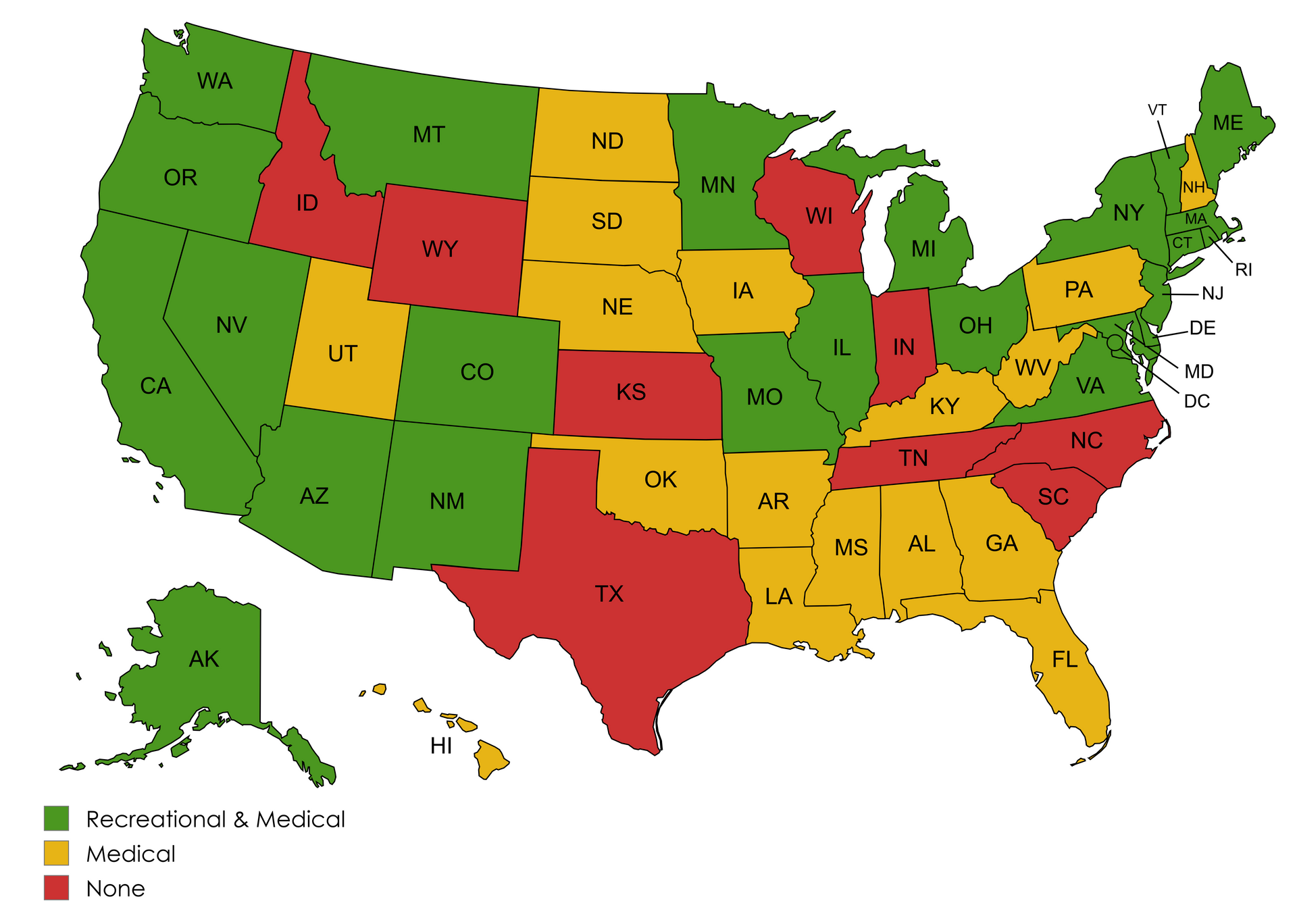 2025 Marijuana Legality by State | USA Cannabis Laws