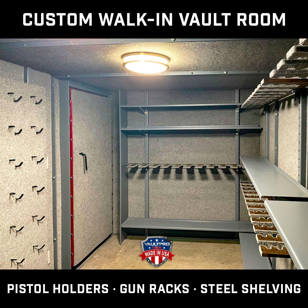 Custom Walk in Vaults and Secret Safe Rooms made in USA