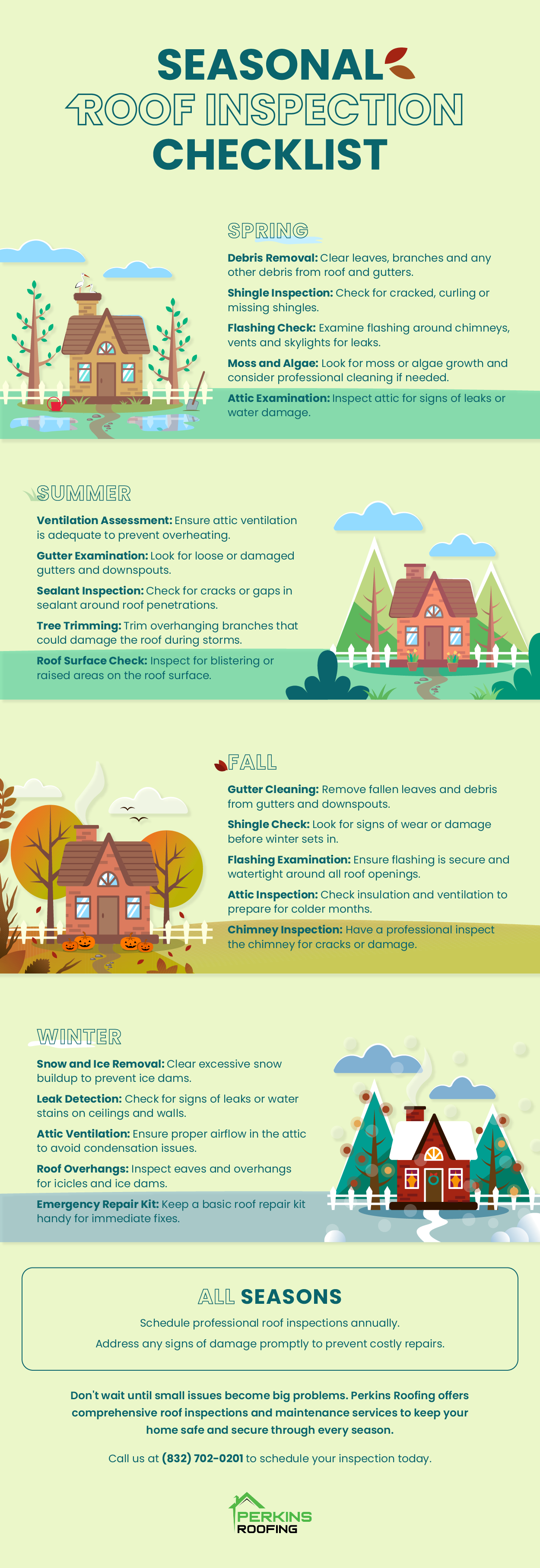 Seasonal Roof Maintenance Checklist | Perkins Roofing