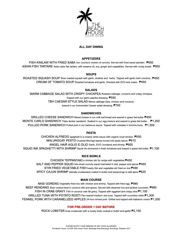 Dining | Experience Culinary Excellence at The Beach House, Ocam Ocam ...