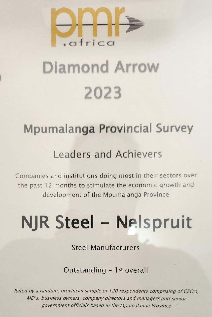 NJR Steel Nelspruit is Awarded a First Place Diamond Award