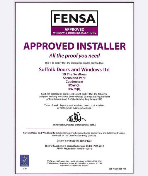 Suffolk Doors and Windows Ltd Accreditations