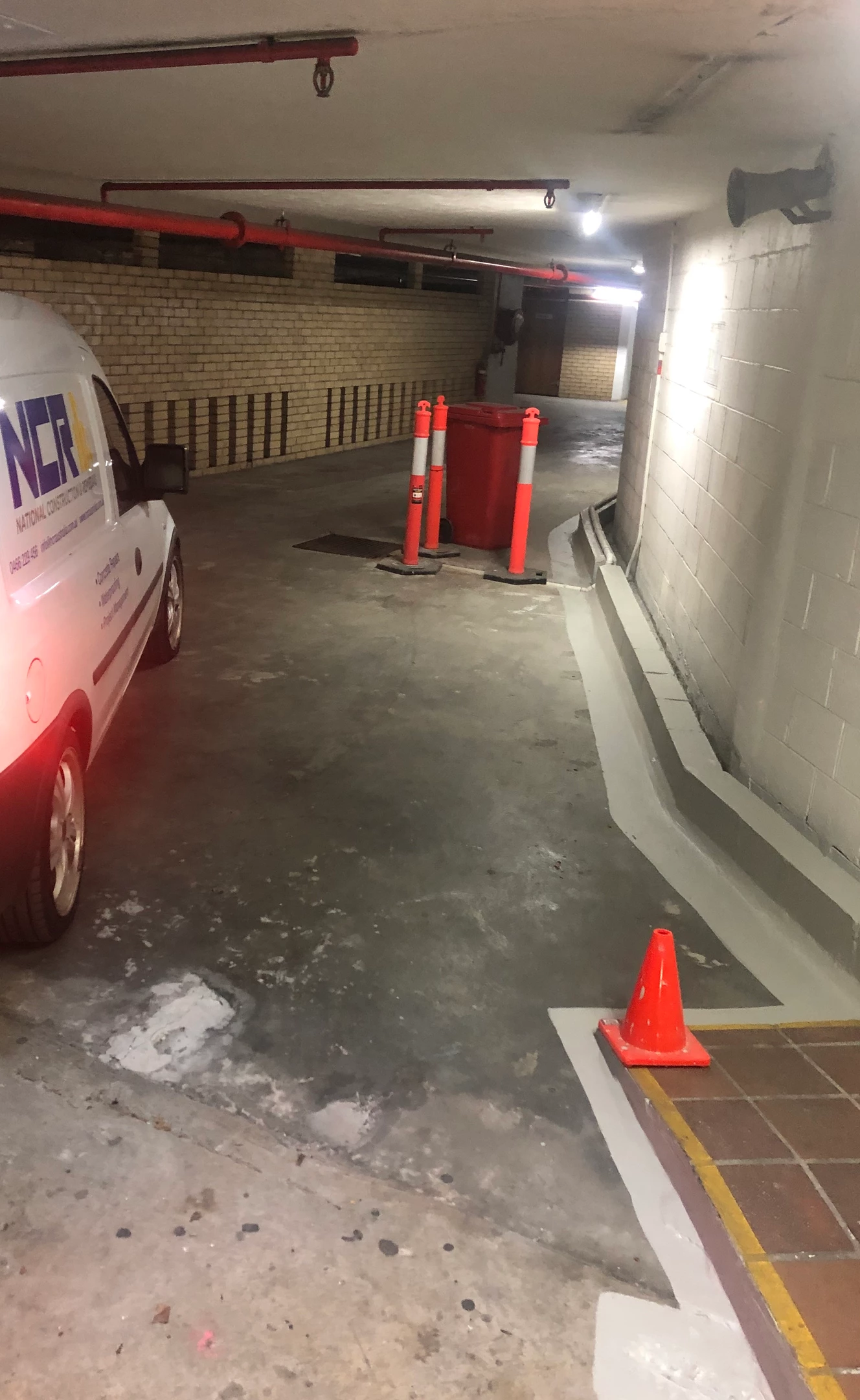 100m Basement Spoon Drain Installation. Surfers Paradise, QLD.