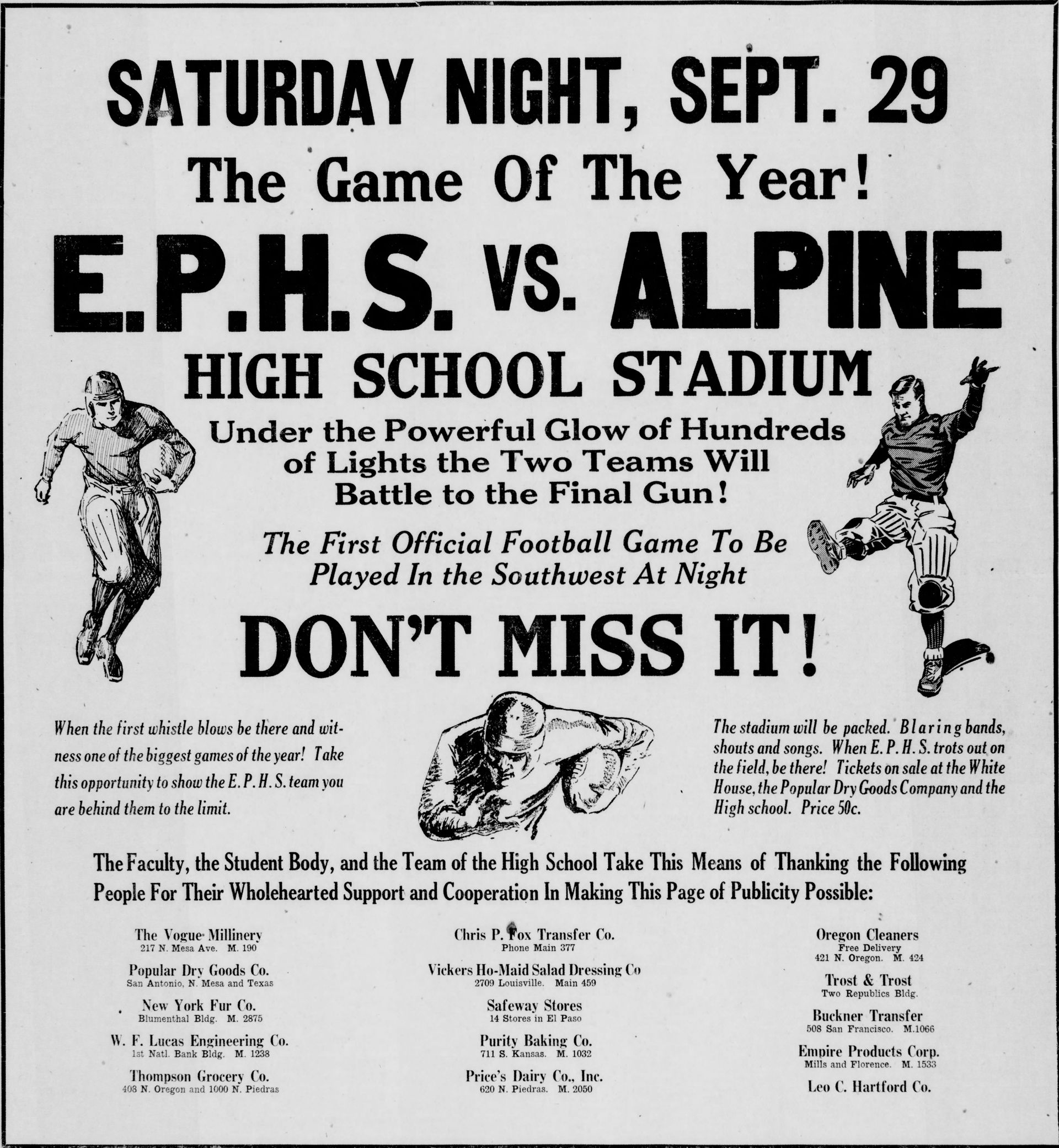 Robert Randolph Jones Stadium | El Paso High School Alumni Museum | El ...