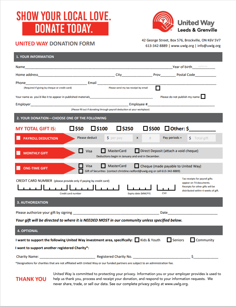 Employee Campaign Champion Resources | United Way Leeds & Grenville