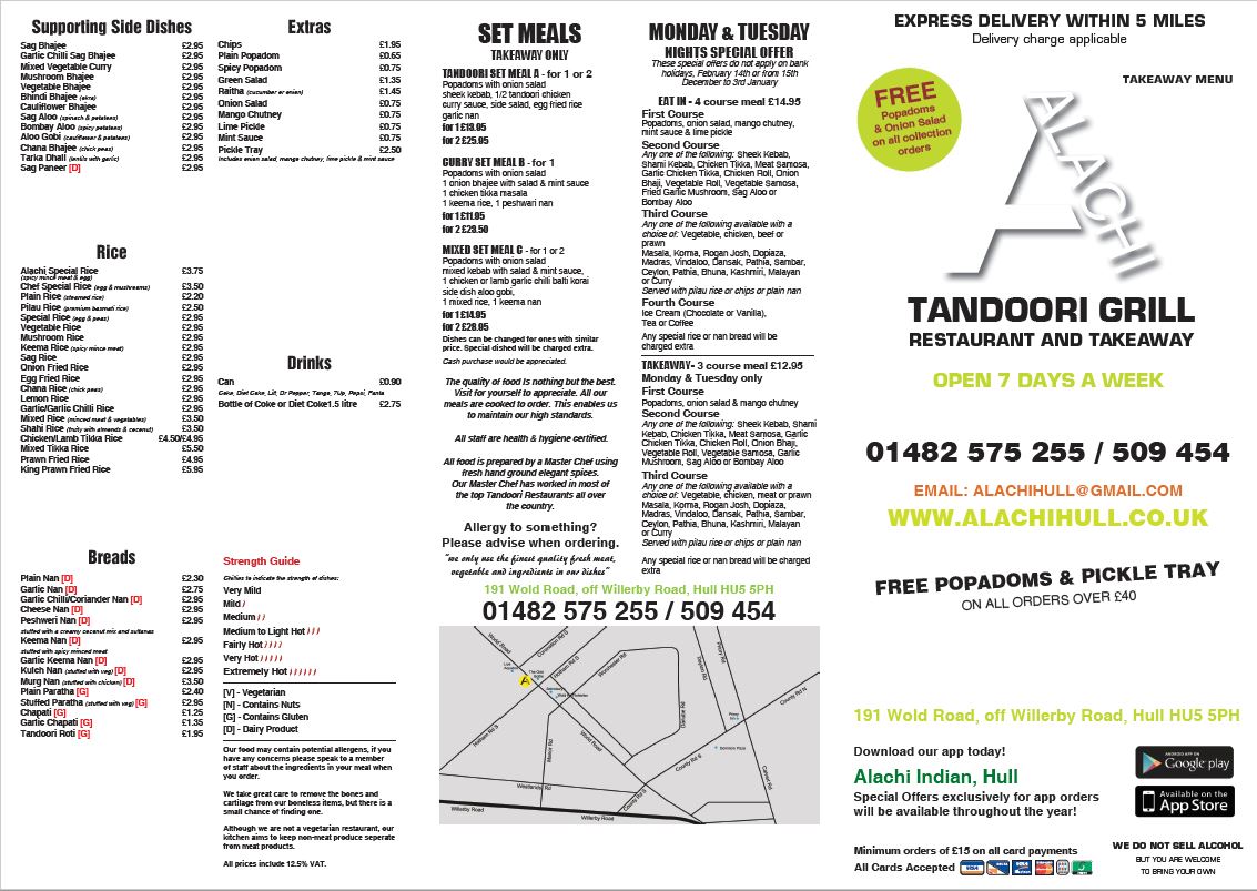 The Alachi Tandoori Restaurant - Order Fine Indian Cuisine in Hull