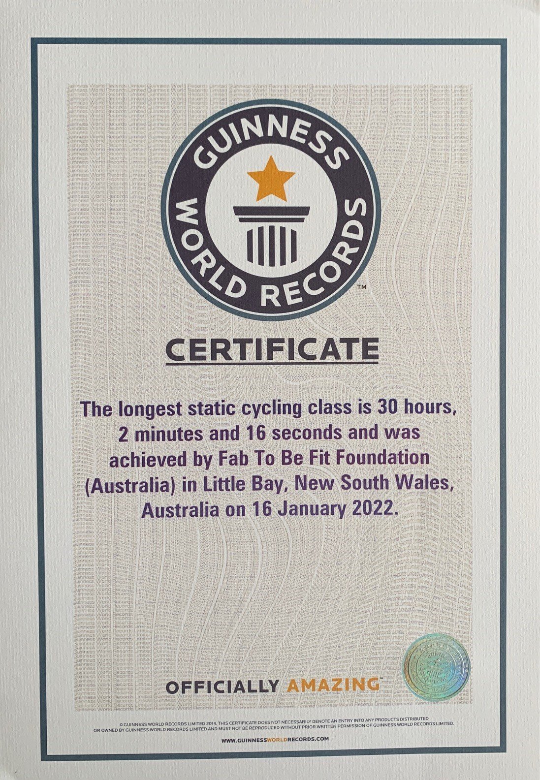 Guinness World Record - Jan 2022