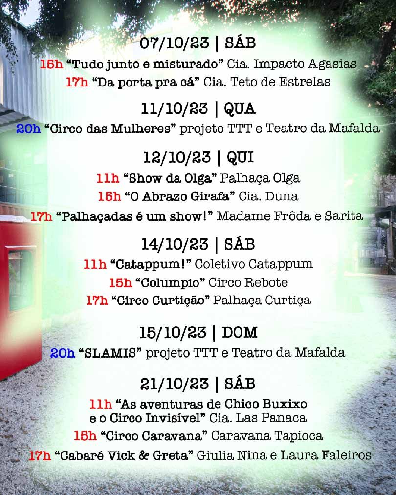"SLAMIS", Teto Trampo Tratamento e Teatro da Mafalda - Circo Contêiner ...