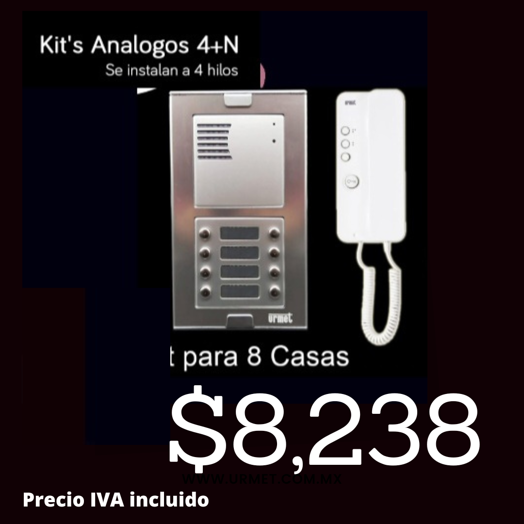KIT DE INTERFÓN PARA 8 CASAS Y OFICINA