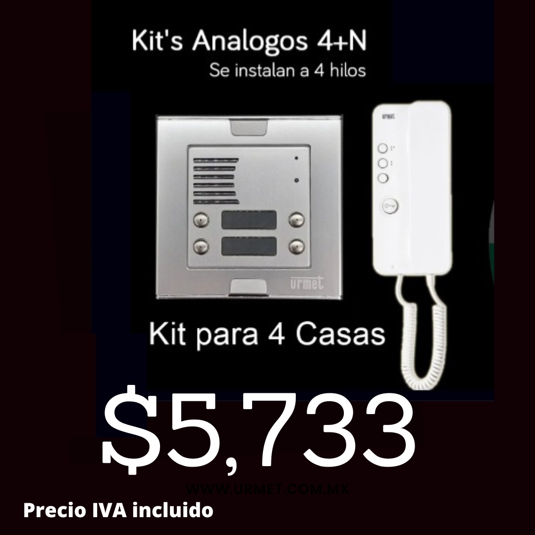 KIT DE INTERFON PARA 4 CASAS Y OFICINAS