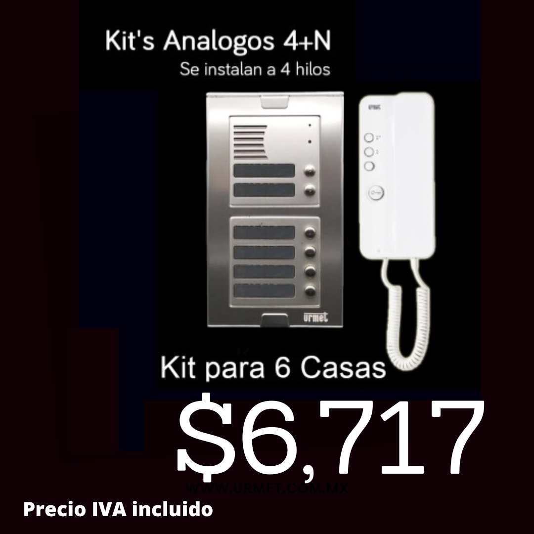 KIT DE INTERFON PARA 6 CASAS Y OFICINAS