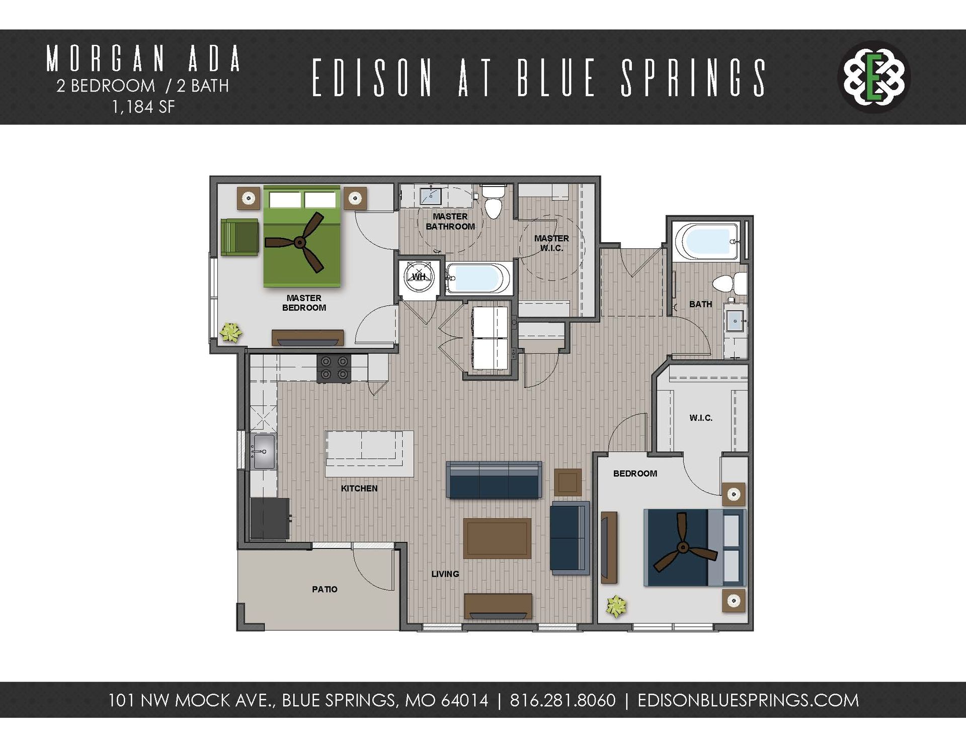 1 - 3 Bedroom Apartments for Rent | The Edison at Blue Springs | Blue ...