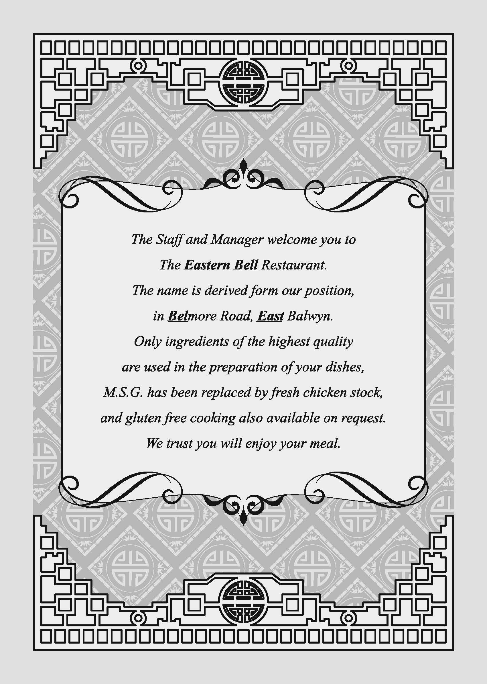 Chinese take away Balwyn - Eastern Bell Chinese Restaurant