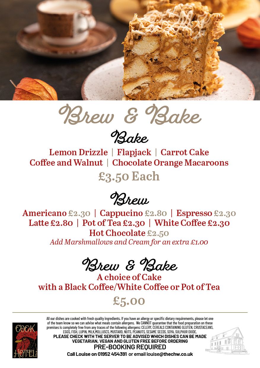 Cock Hotel Wellington for dining, events and family occasions