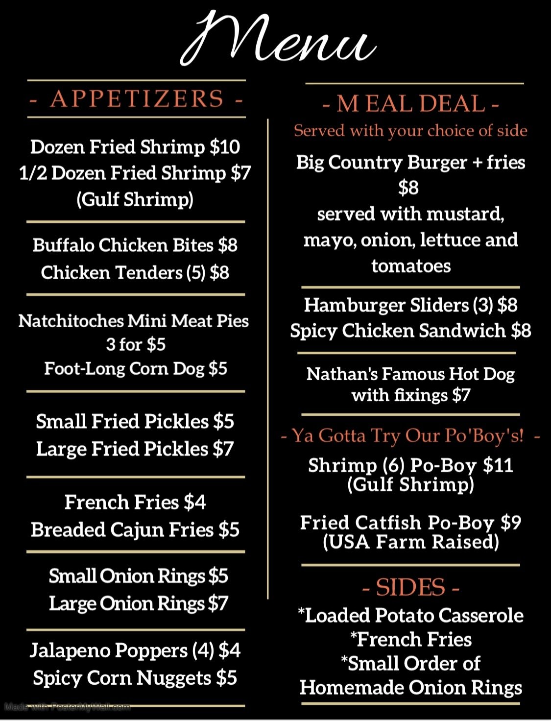 Local Restaurant in Bossier City, LA | Local Food | Big Country