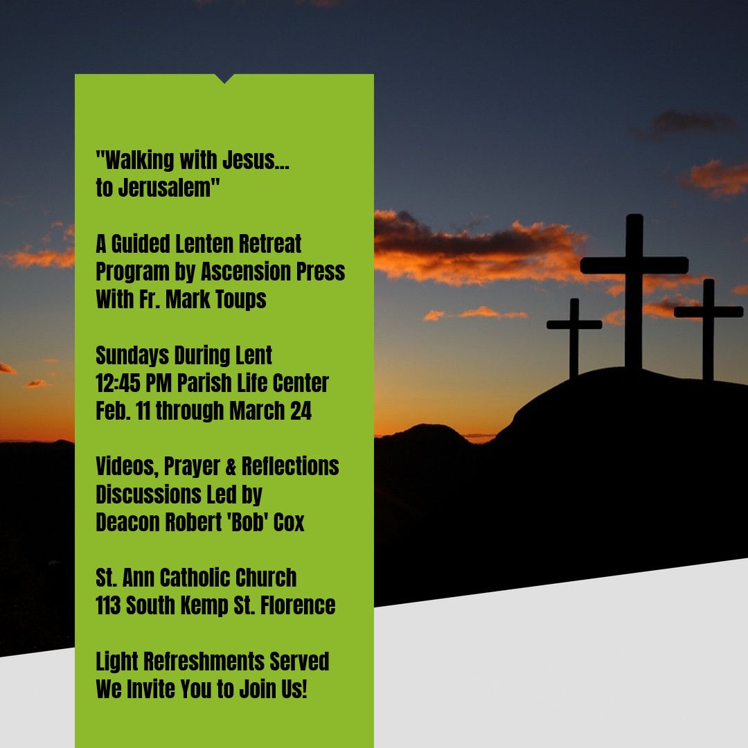12:45 PM Sunday Guided Lenten Retreat at St. Ann's