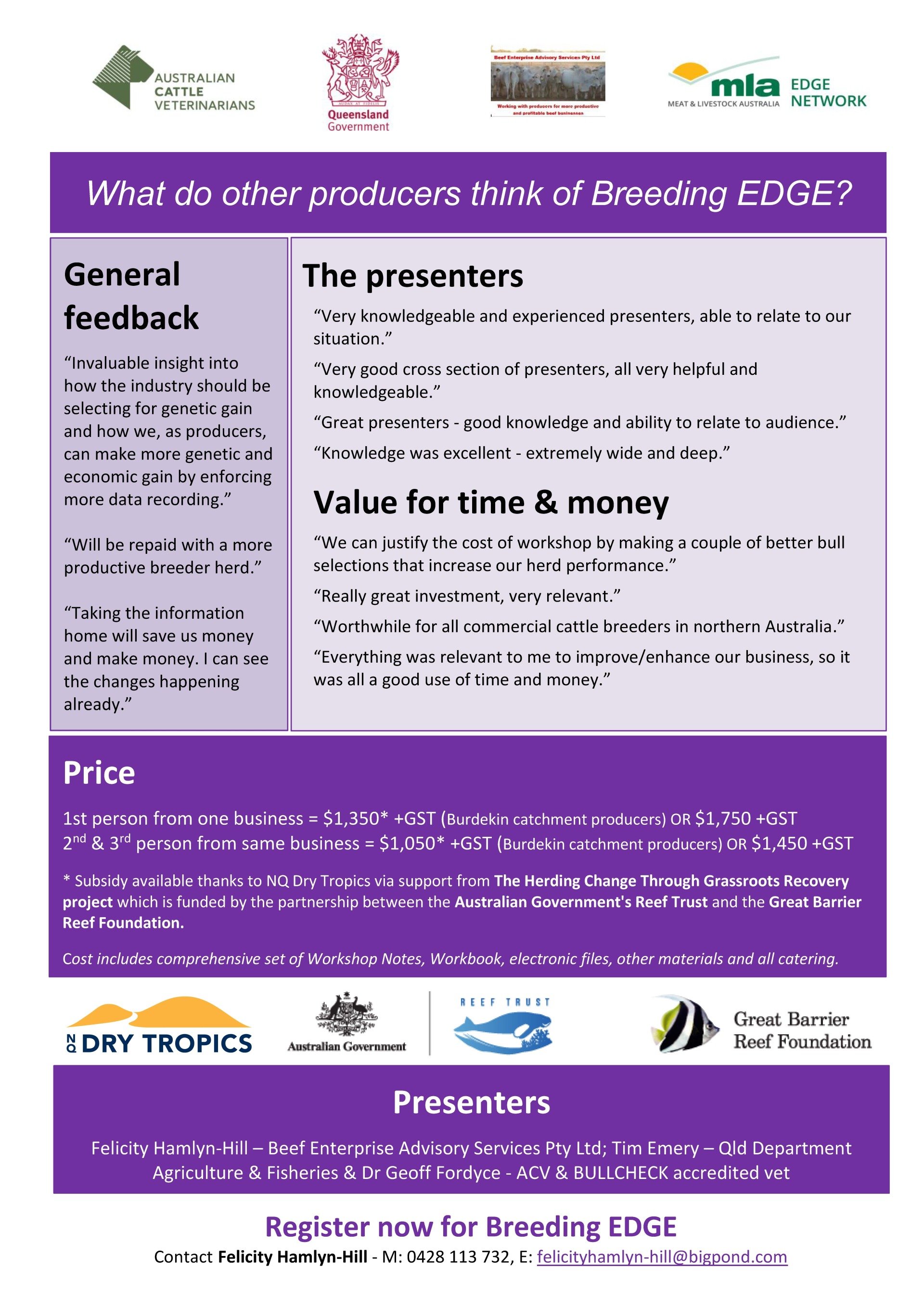 Townsville Breeding EDGE Workshop