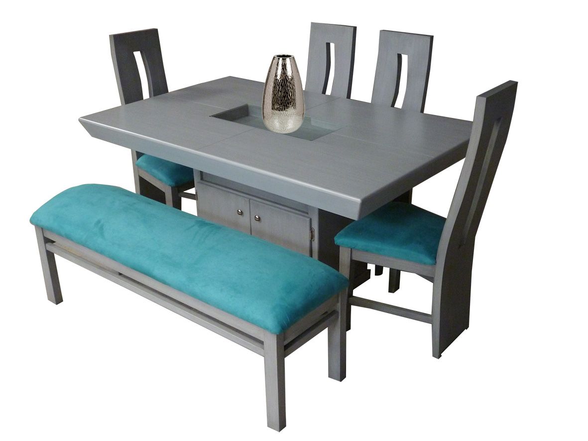 Comedor 4 personas Mod. Austria de 120 cm. 2 SILLAS CP, 2 SILLAS BRU