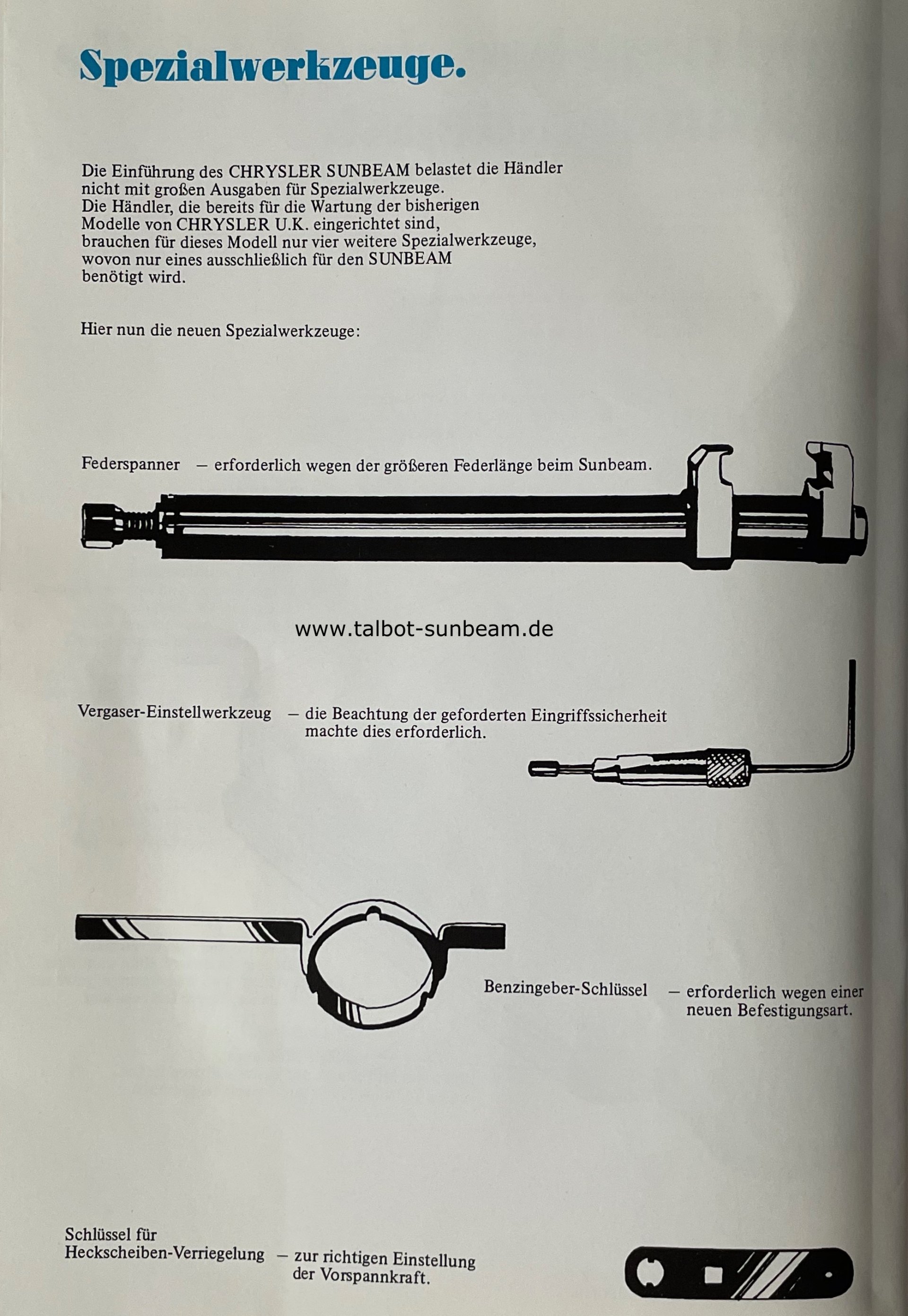 Simca Chrysler Talbot Sunbeam LS GL GLS TI Lotus