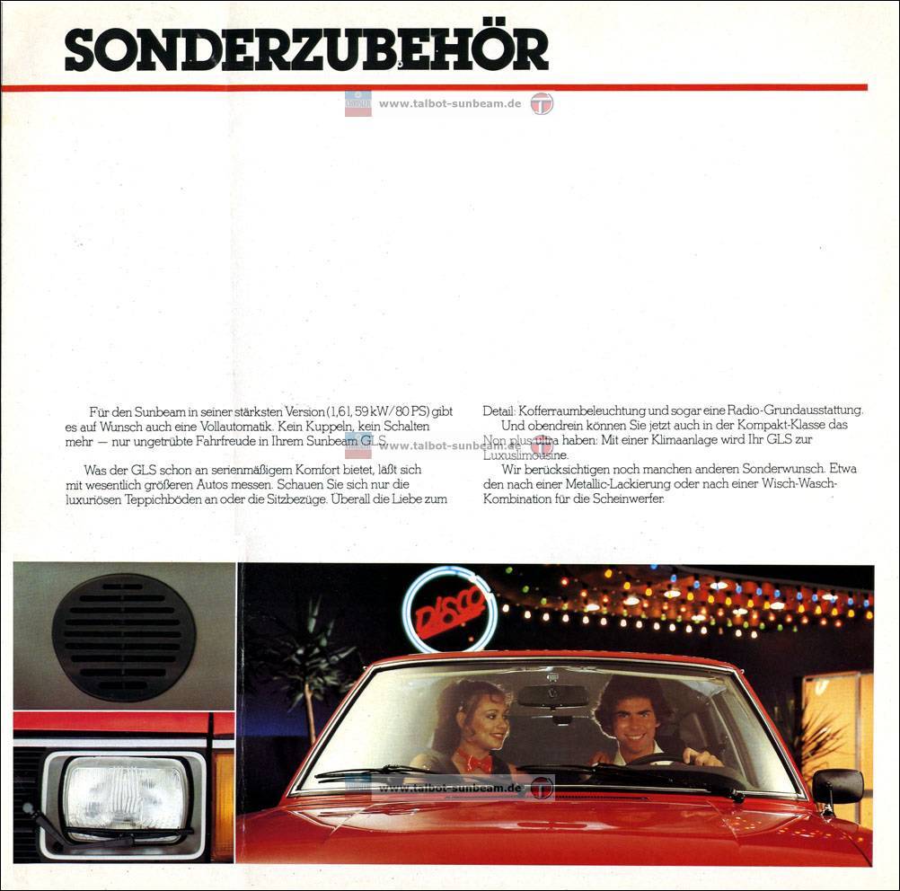 Simca Chrysler Talbot Sunbeam LS GL GLS TI Lotus