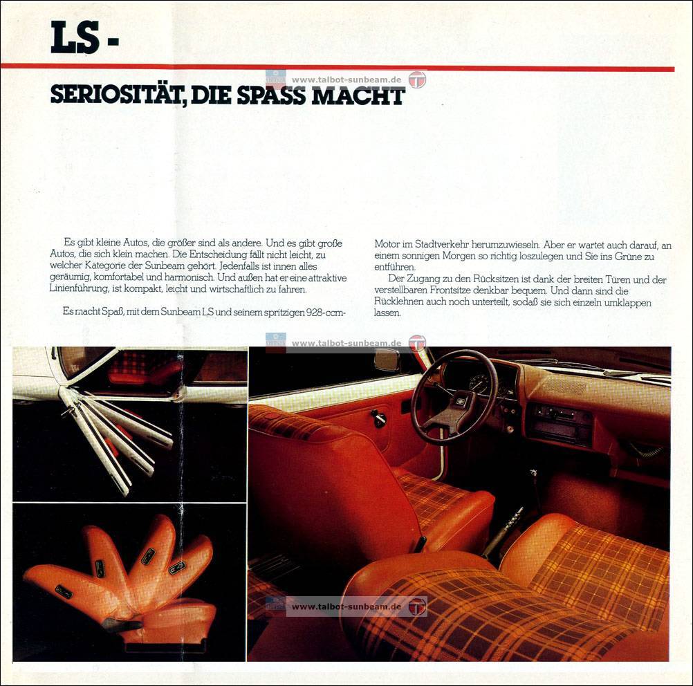 Simca Chrysler Talbot Sunbeam LS GL GLS TI Lotus