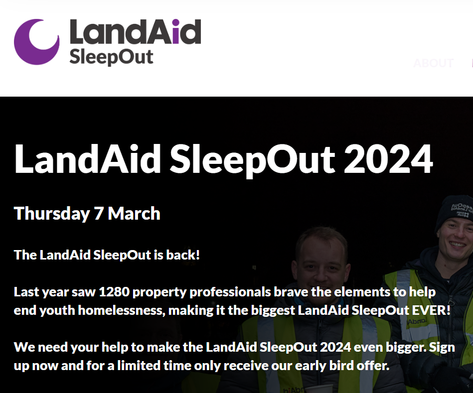 Land Aid 'Big Sleepout' 2024