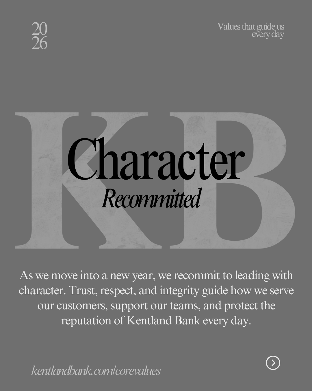 Character, Recommitted.