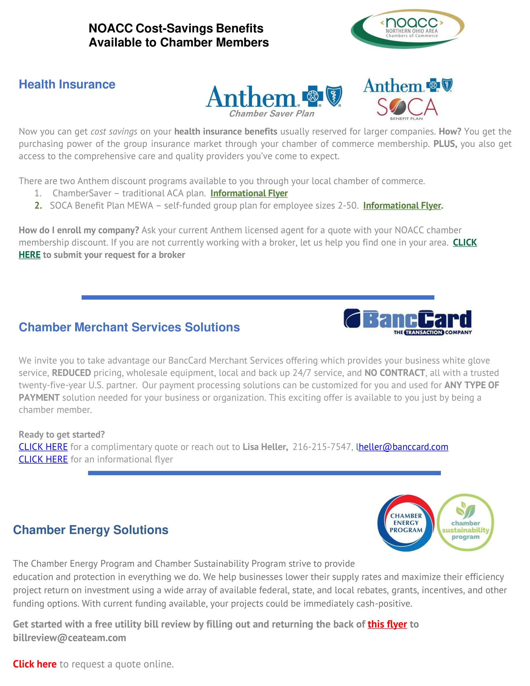 NOACC Member Benefits